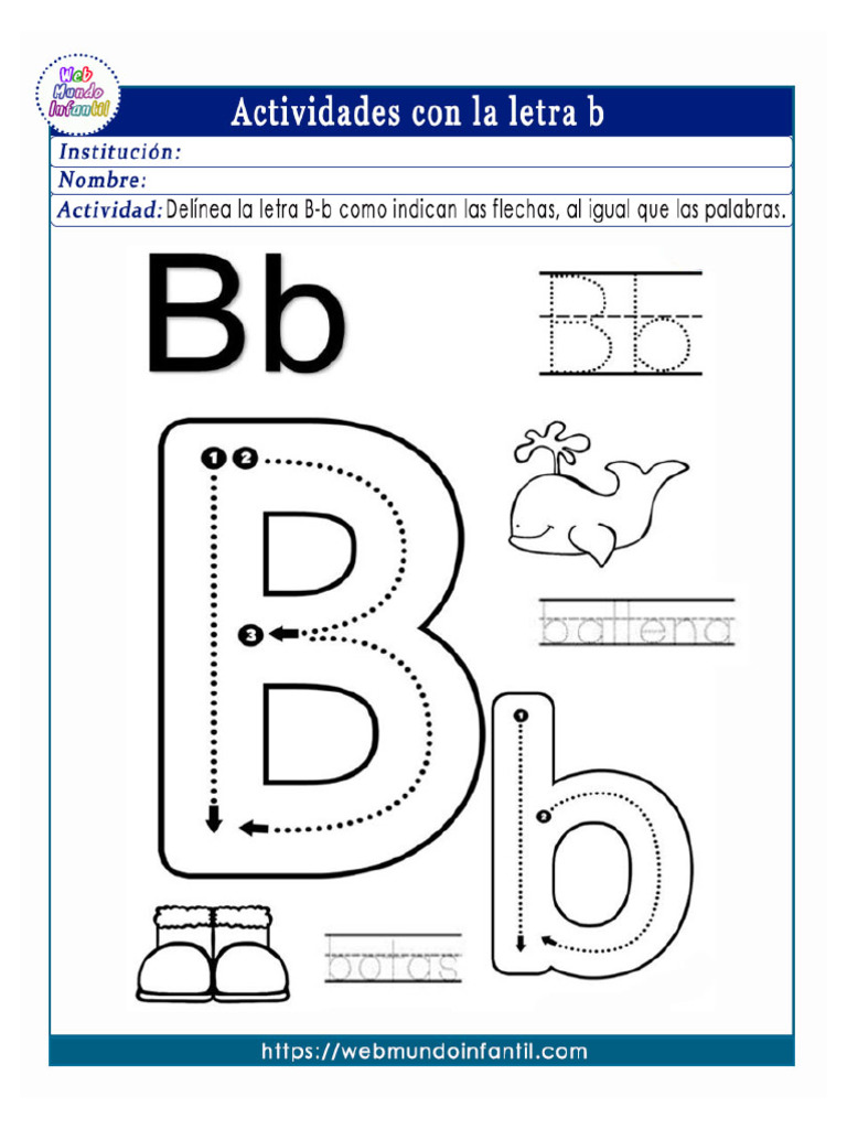 Actividades de Lectoescritura Con La Letra B | PDF