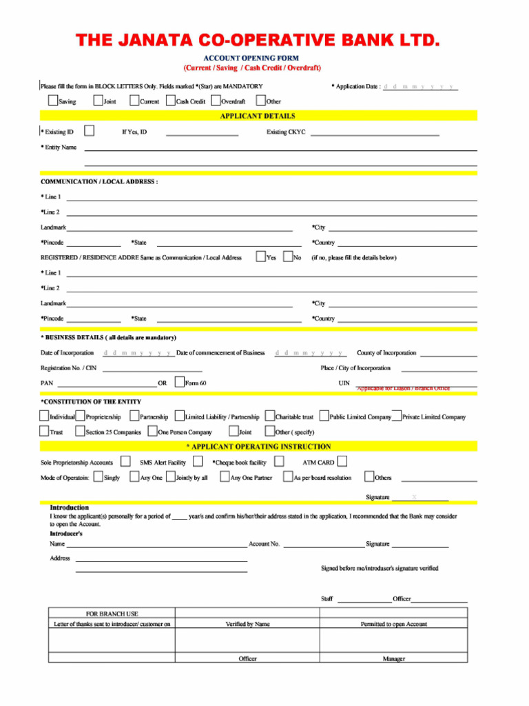Account Form | PDF