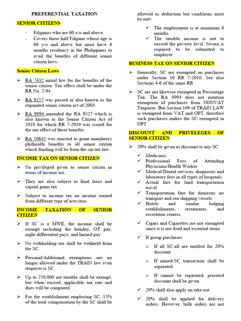 Preferential Taxation | PDF | Taxes | Tax Exemption
