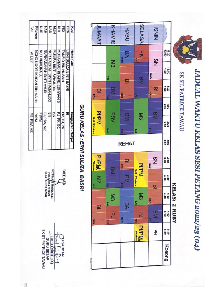 Jadual Waktu 2 Ruby | PDF