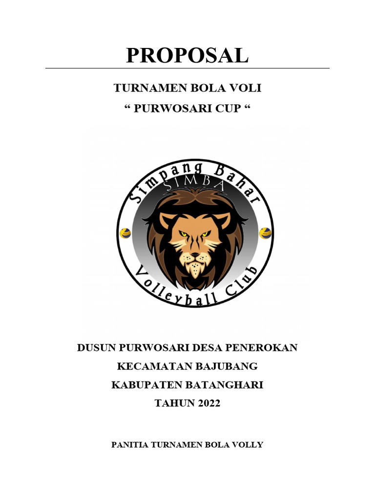 PROPOSAL BOLA VOLLY Docx | PDF