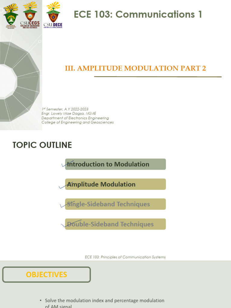 Chapter 3 Amplitude Modulation - Part 2 (Lecture) | PDF | Modulation | Wireless
