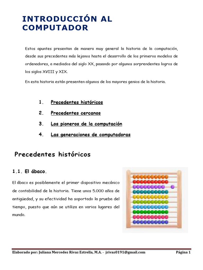 Historia Del Computador by Juliana Rivas | PDF | Ingeniería Informática ...