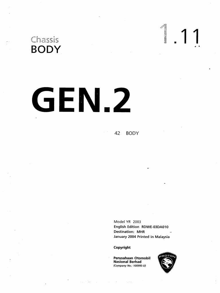 GEN003-CHASSIS (Body, Heater and Air Conditioning System) Sample | PDF