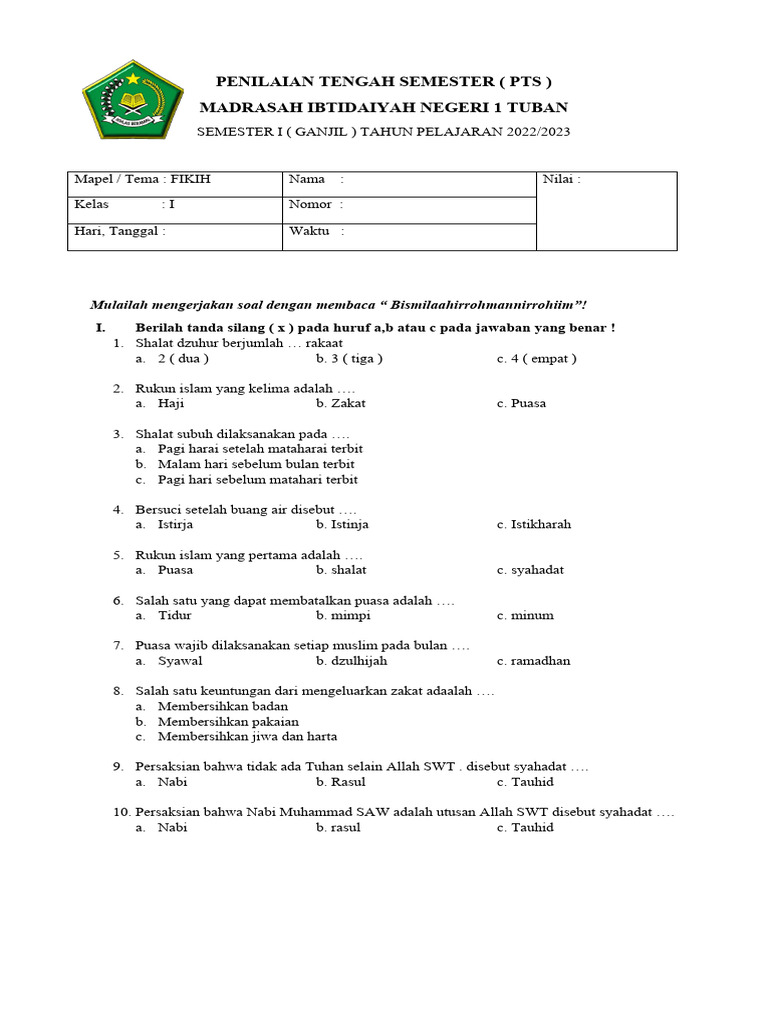 Penilaian Tengah Semester | PDF
