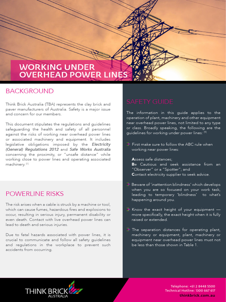 Overhead Power Line Safety Guide | PDF | High Voltage | Occupational ...