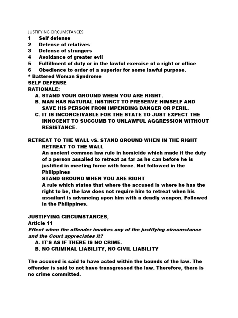 Justifying Circumstances | Download Free PDF | Domestic Violence | Self ...