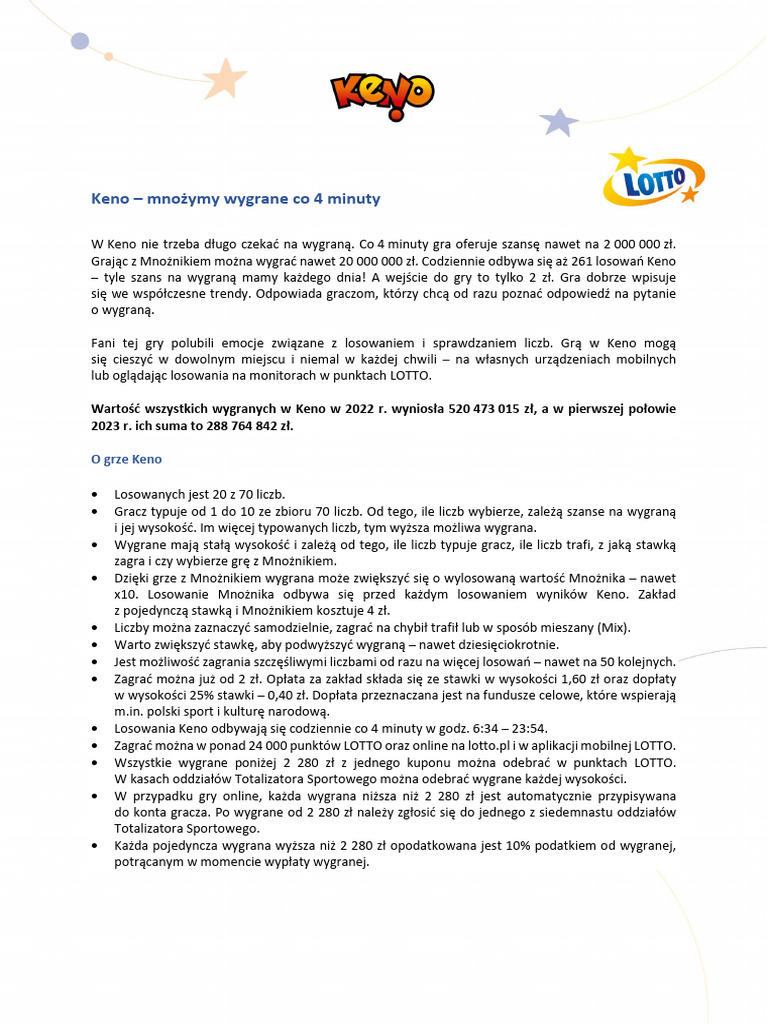 Keno - Presspack | PDF