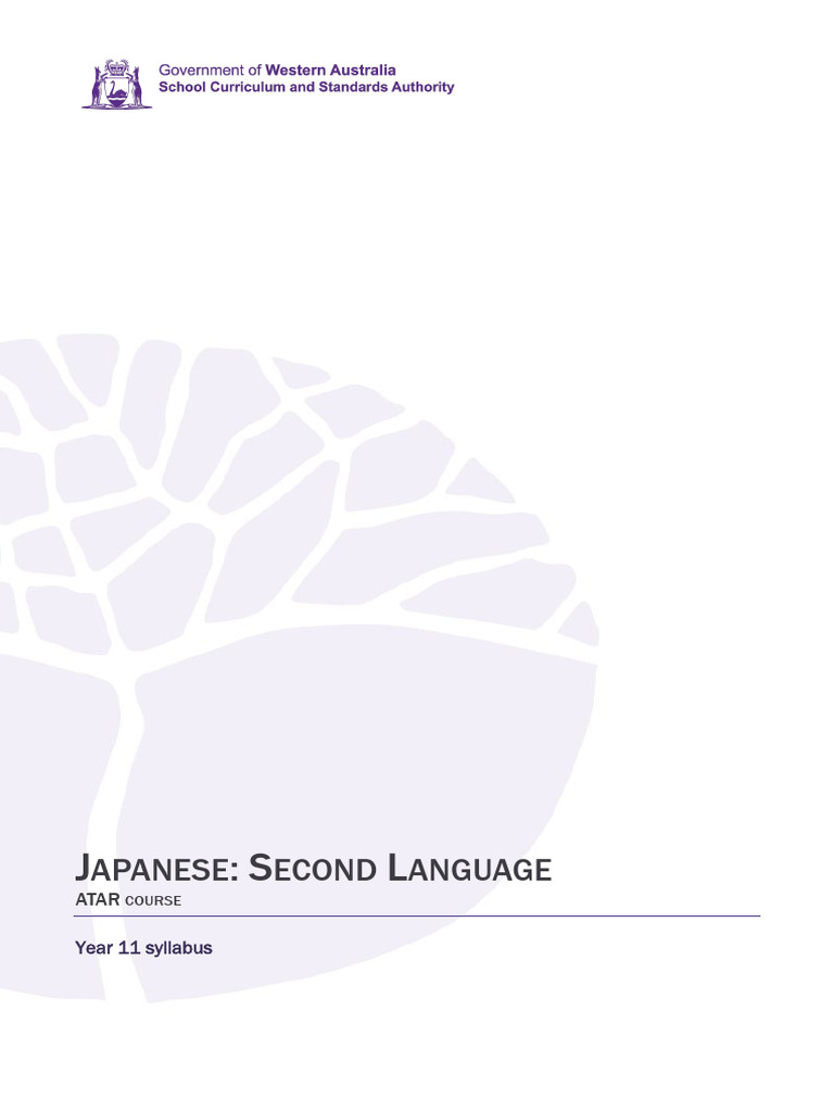 Japanese Second Language ATAR Y11 Syllabus MSC | PDF | Japanese ...