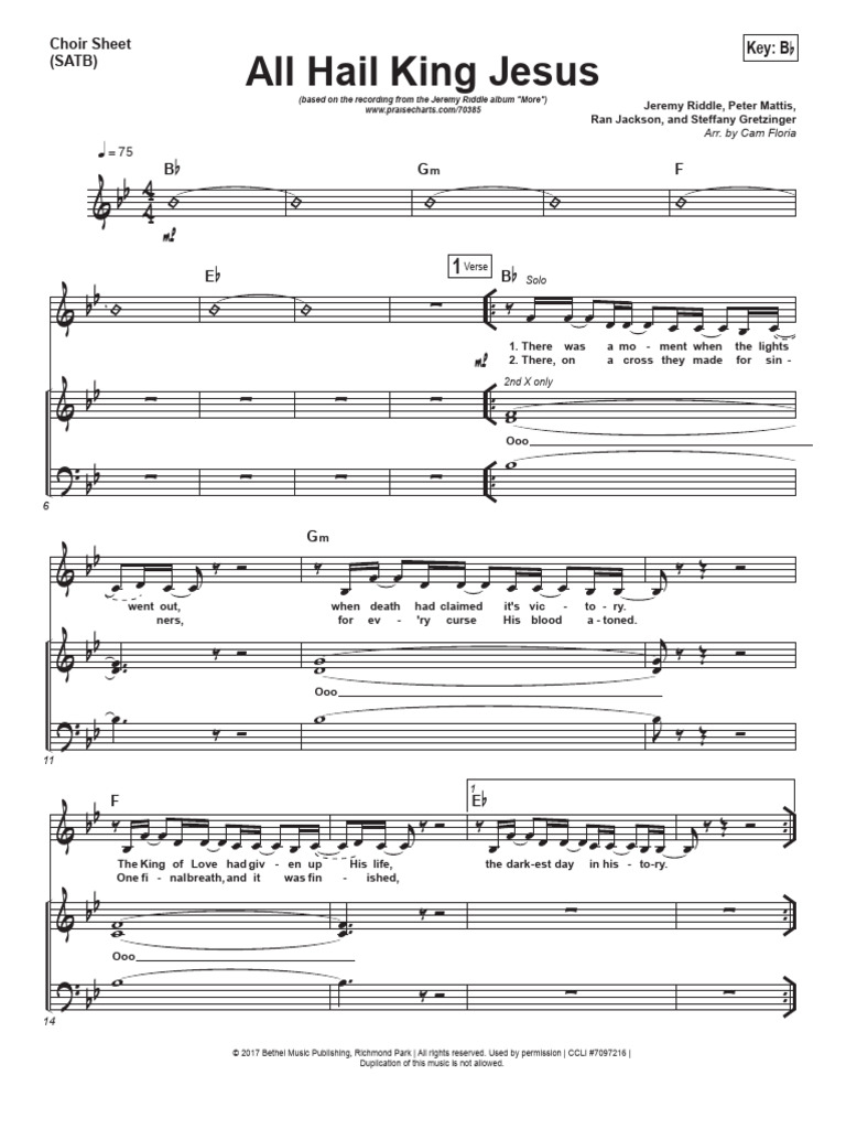 All Hail King Jesus (In BB) - Choir Sheet (SATB) | PDF