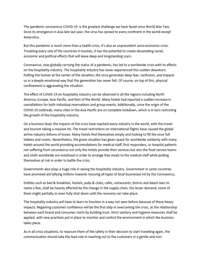 Reflection Paper | PDF | Pandemic | Emergency Management