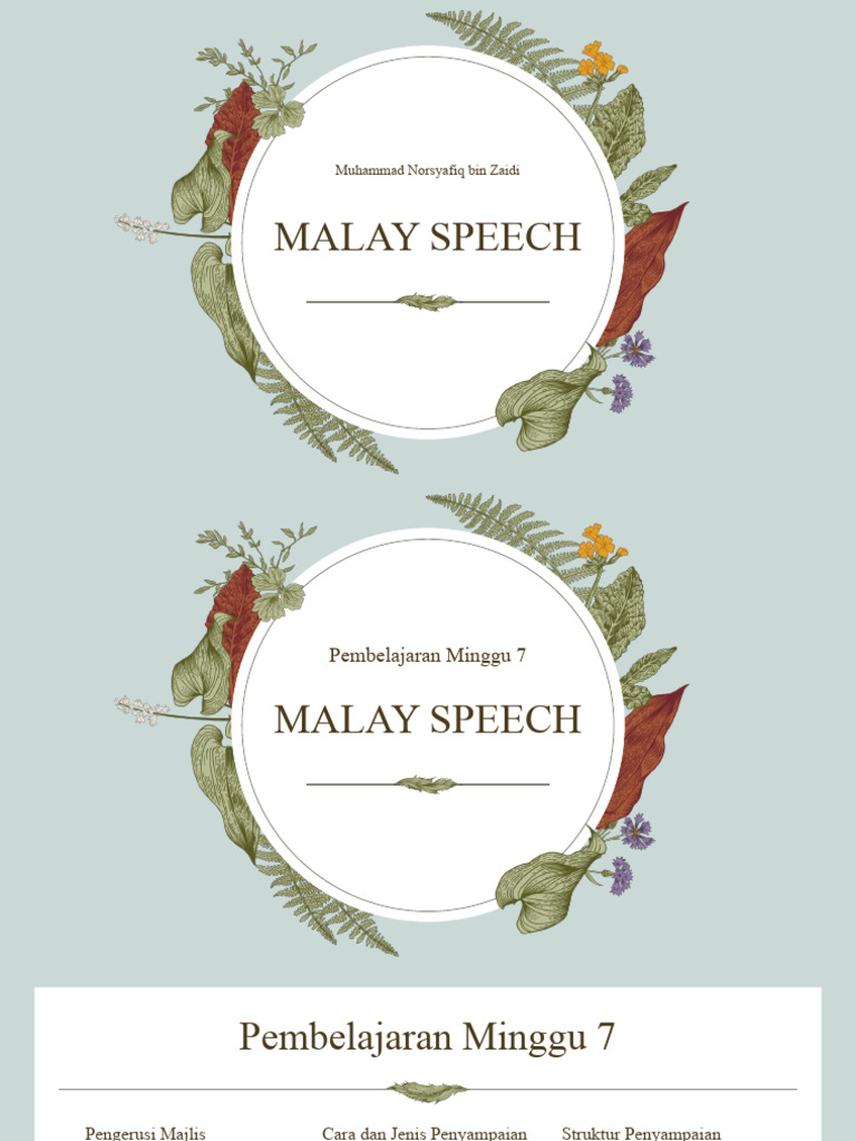 Malay Speech - Week 7 | PDF
