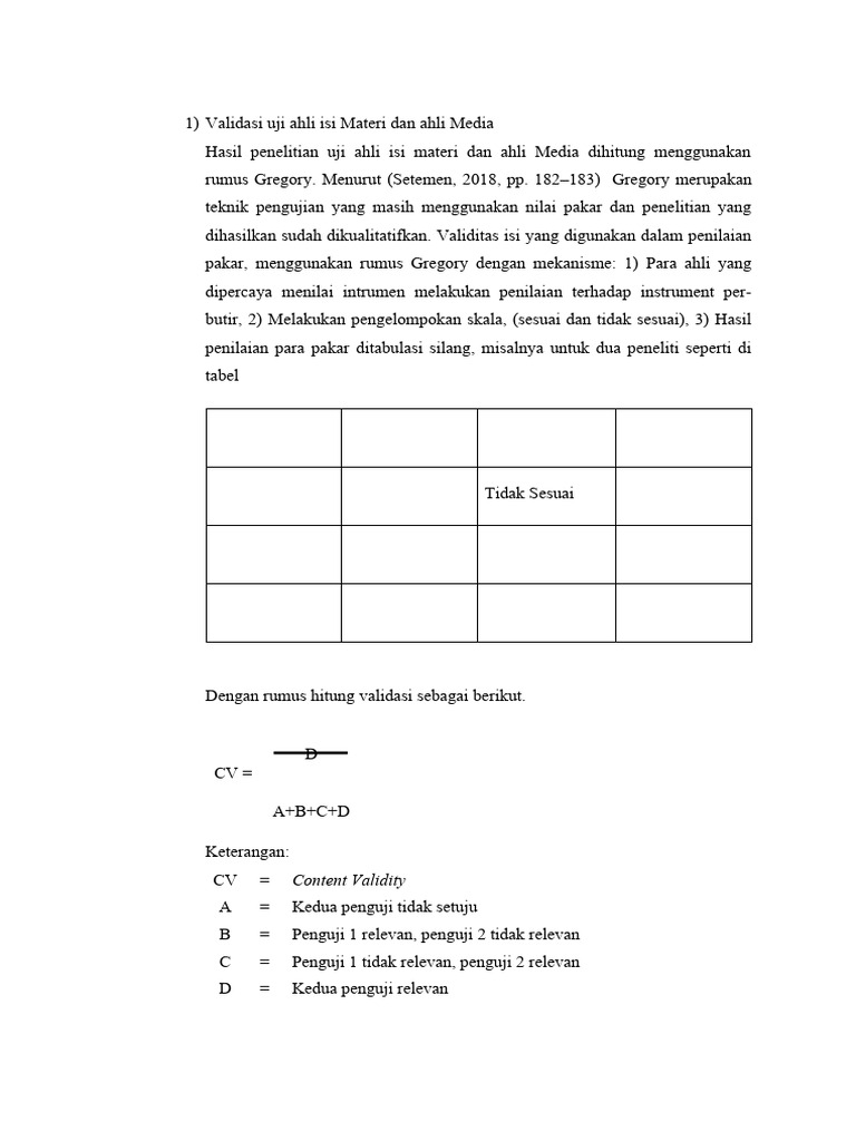 Validasi Uji Ahli Isi Materi Dan Ahli Media | PDF