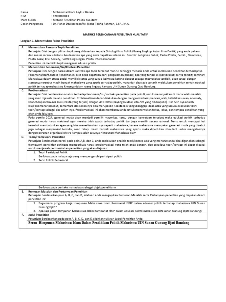 UAS Kualitatif M Hadi Asykur Baraka | PDF