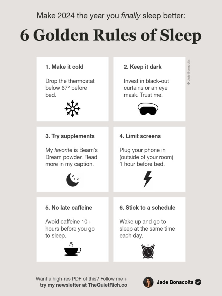 The 6 Golden Rules of Great Sleep | PDF The 6 Golden Rules of Great Sleep | PDF