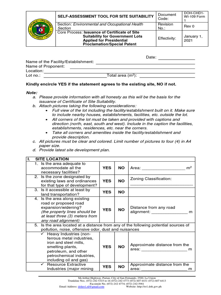 Site Suitability Self-Assessment Tool | PDF | Waste | Municipal Solid Waste