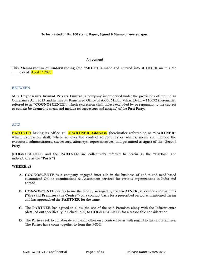 Agreement - CIPL - Infra GJ | PDF | Indemnity | Business