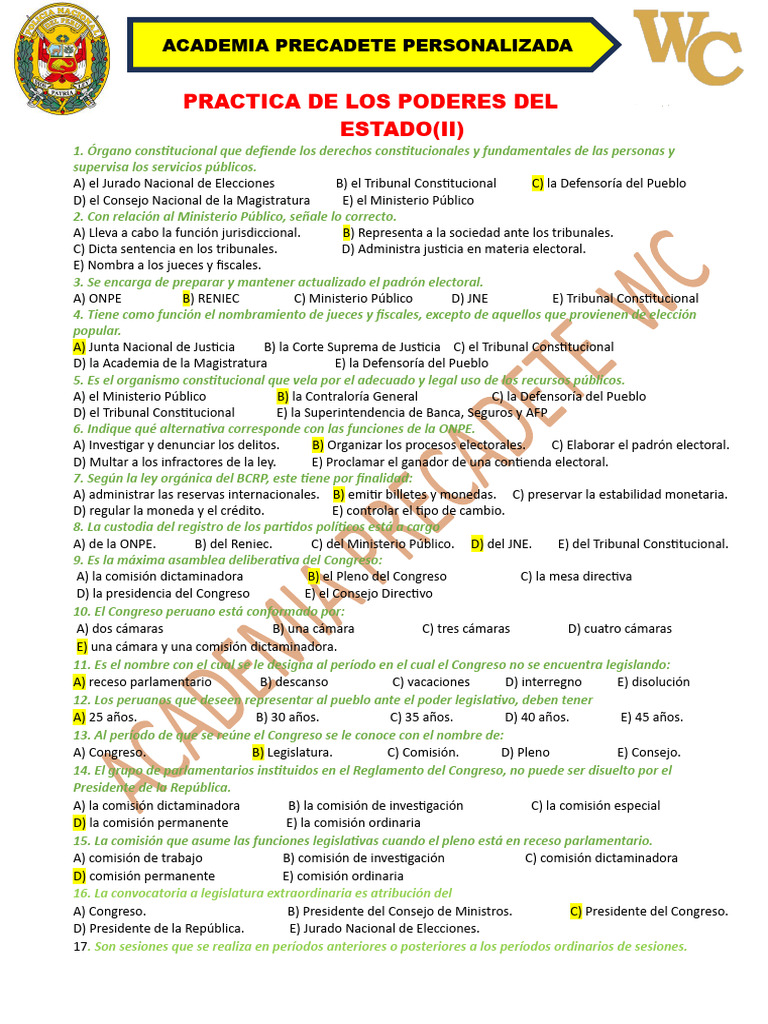 Practica de Los Poderes Del Estado | PDF | Organizaciones relacionadas ...