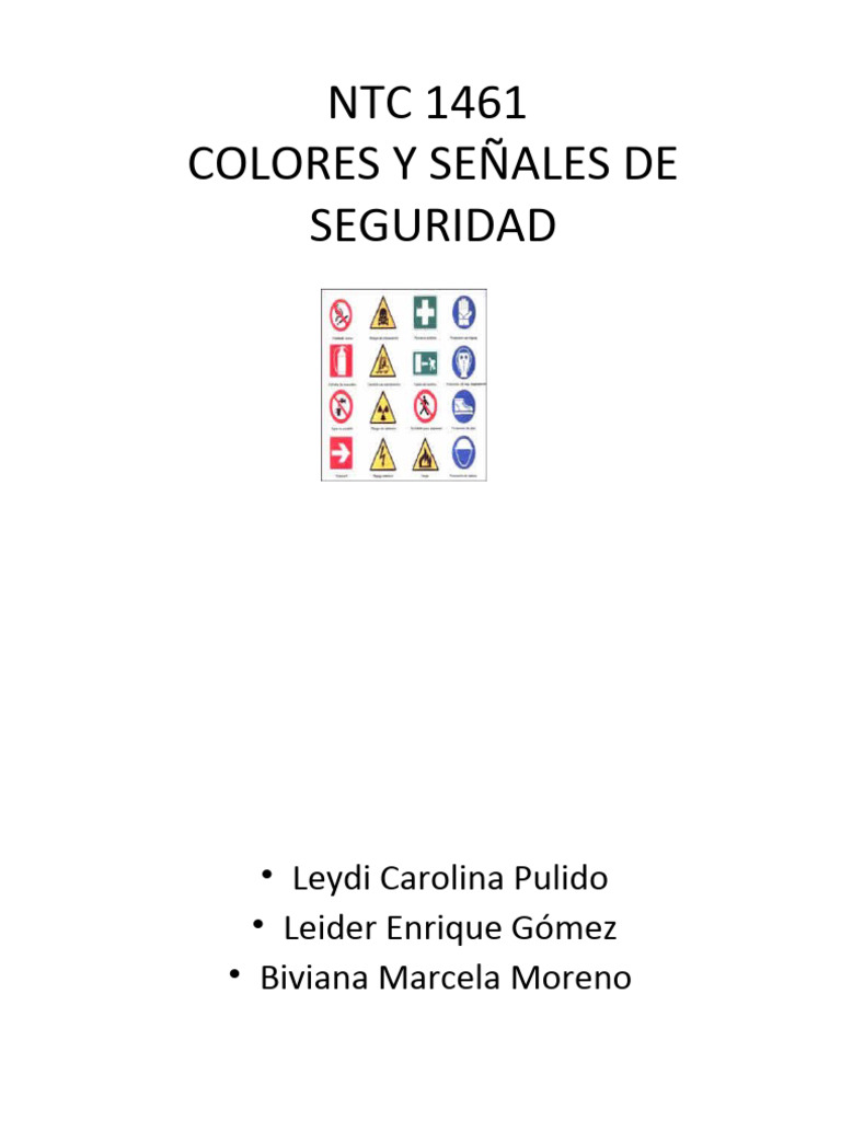 Colores y Señales de Seguridad NTC 1461 | PDF | Color | Rojo