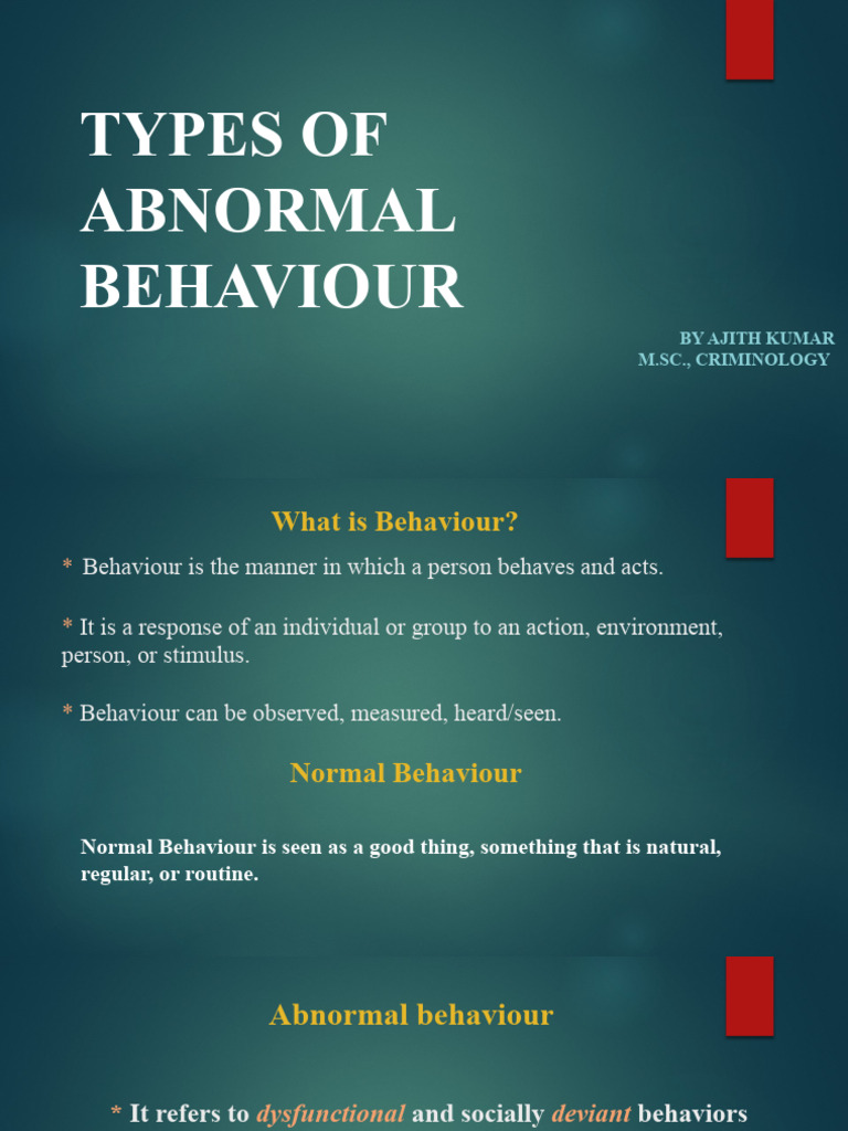 Ajith - Types of Abnormal Behavior 02 | PDF