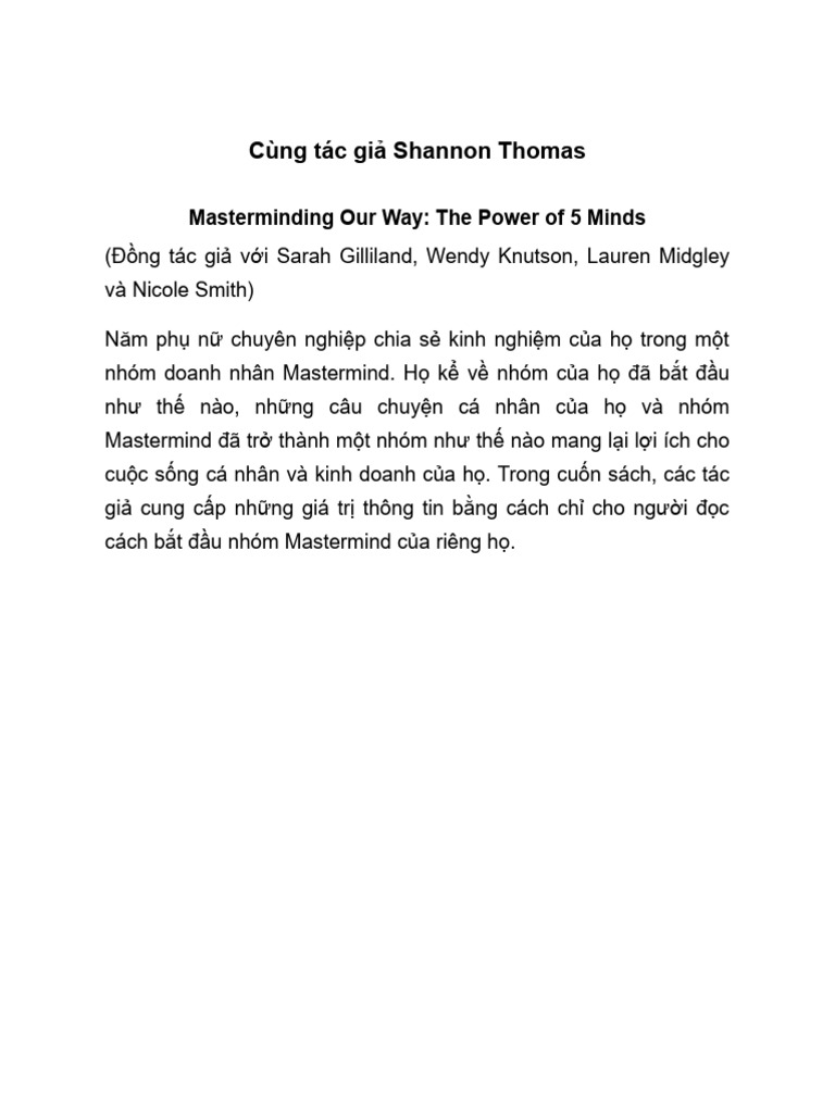 Thao Tung Tam Ly - Shannon Thomas | PDF