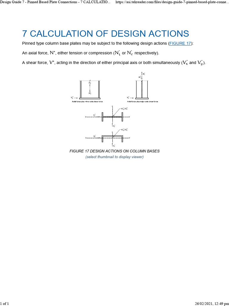 Design Guide 7 - Pinned Based Plate Connections - Design Guide 7 ... Design Guide 7 - Pinned Based Plate Connections - Design Guide 7 ...