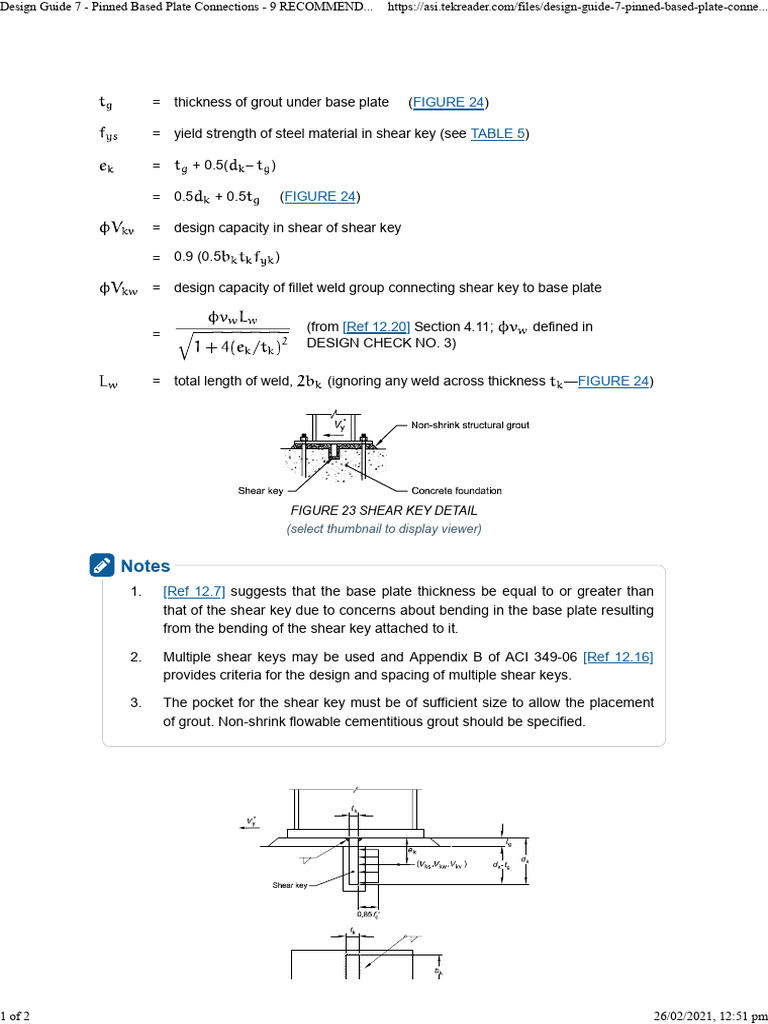 Shear Key Design for Base Plates | PDF | Bending | Building Materials