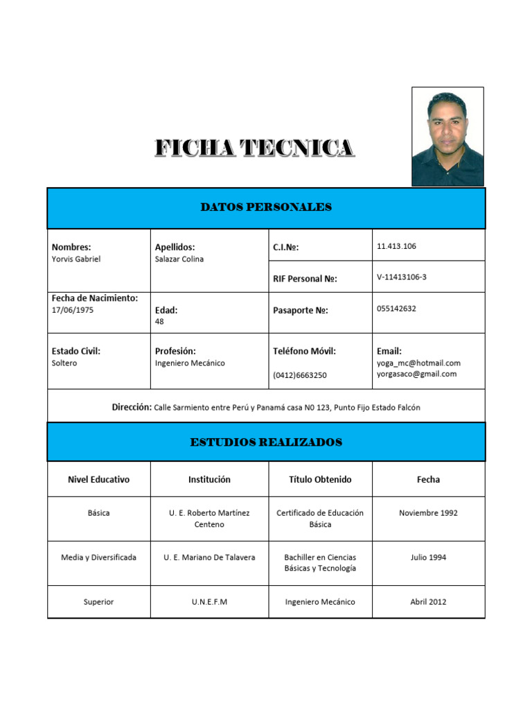 FICHA TECNICA YORVIS (Editada) | PDF