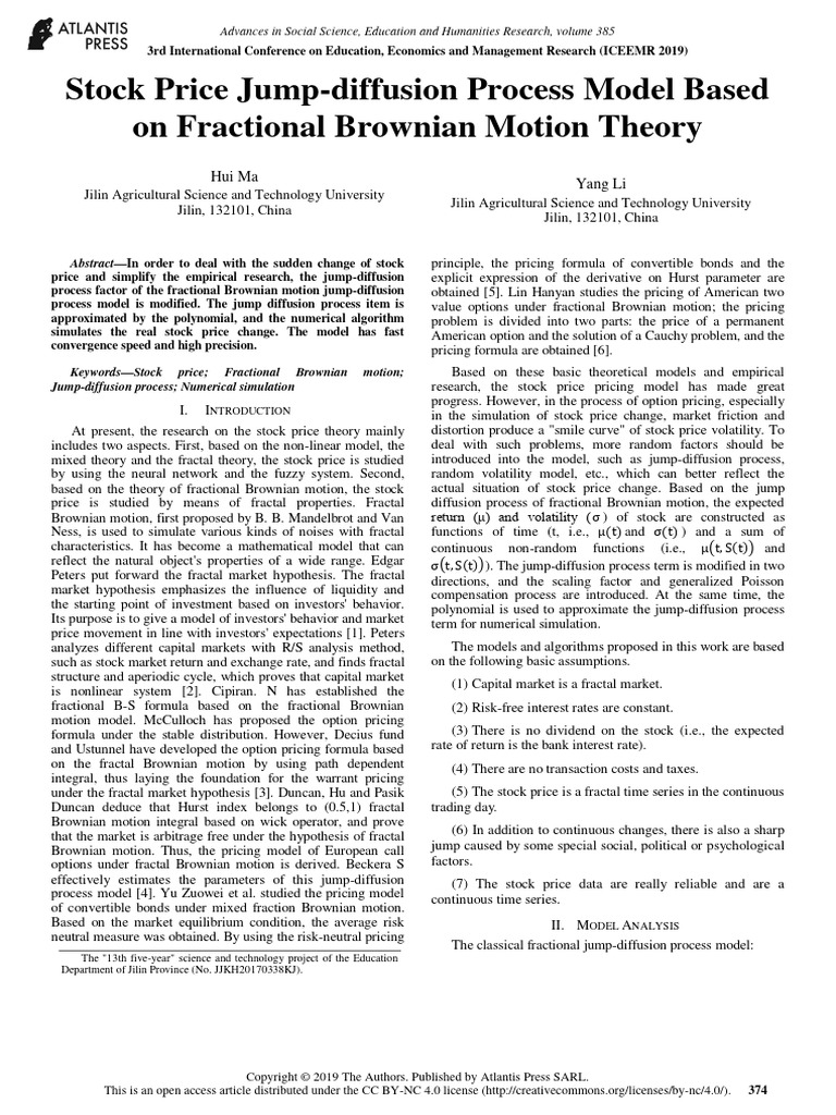 Stock Price Jump-Diffusion Process Model Based On Fractional Brownian ...