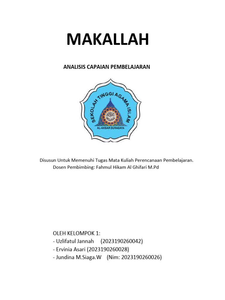 Makalah Kel 1 Capaian Pembelajaran | PDF