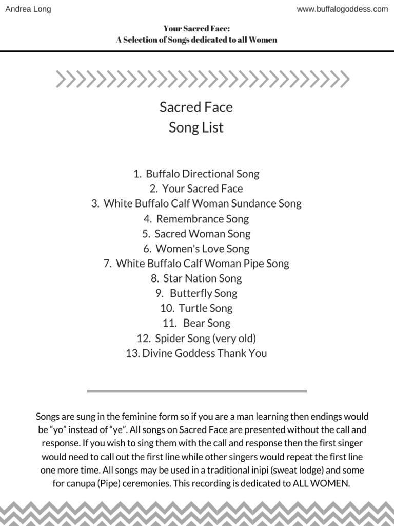 Sacred Face Lakota Songs to Women | PDF | Lakota | Indigenous Peoples ...