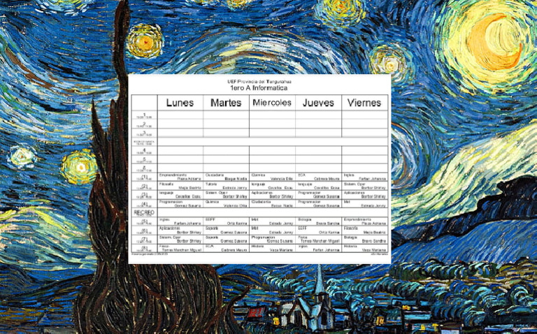 Vincent Van Gogh Painting The Starry Night Classic Art Wallpaper ...