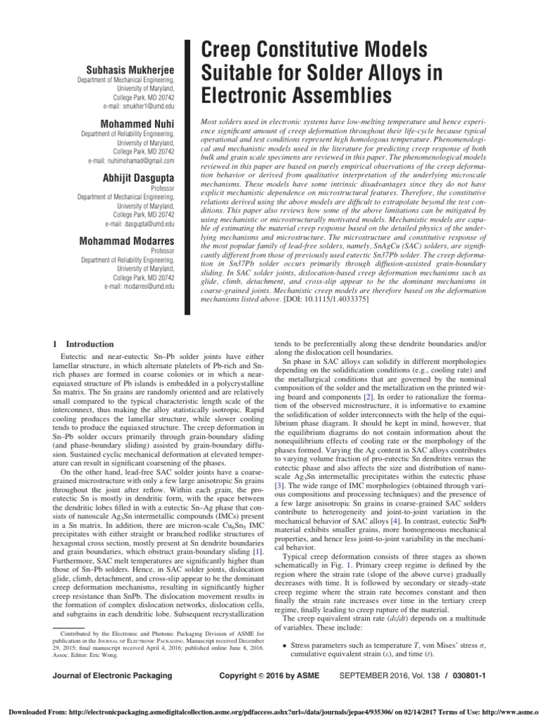 Creep Constitutive Models | PDF | Creep (Deformation) | Dislocation