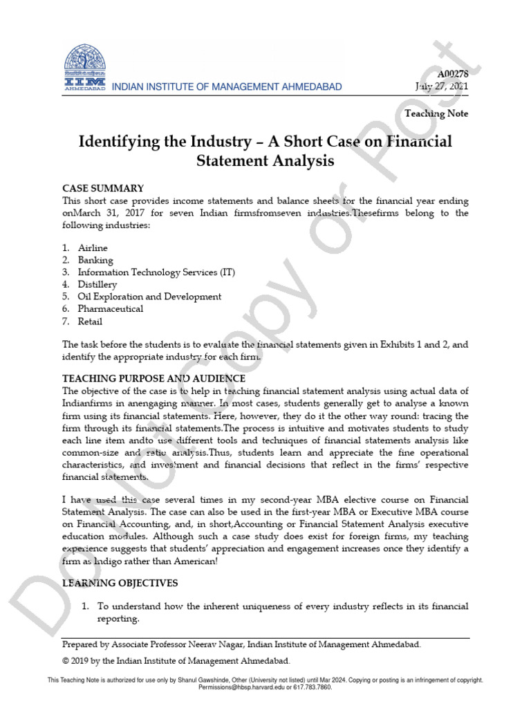 Identifying The Industry | PDF | Expense | Inventory