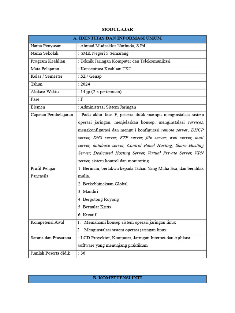 Modul Ajar DHCP Server | PDF