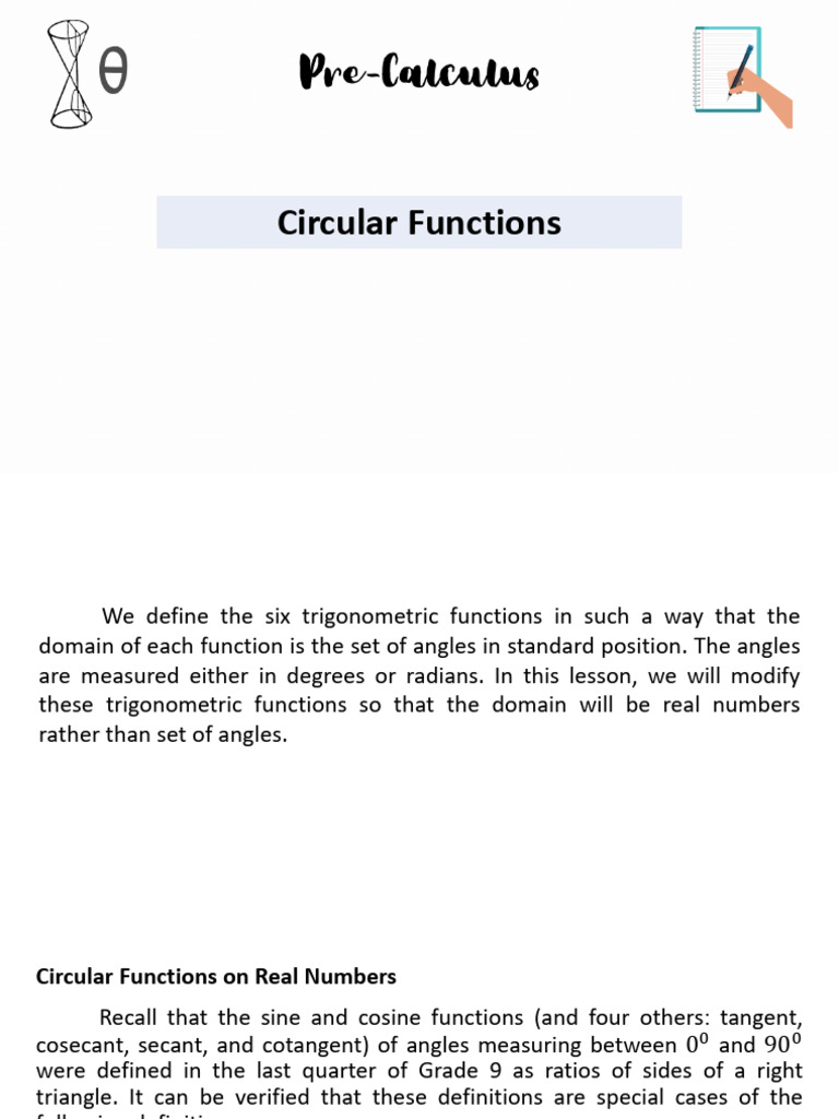 03 04 Circular Functions | Download Free PDF | Trigonometric Functions | Trigonometry