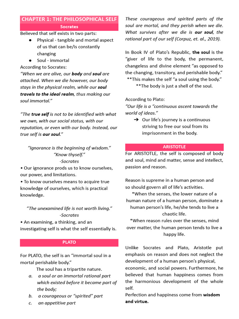 Uts Reviewer Midterms | PDF | Soul | Mind