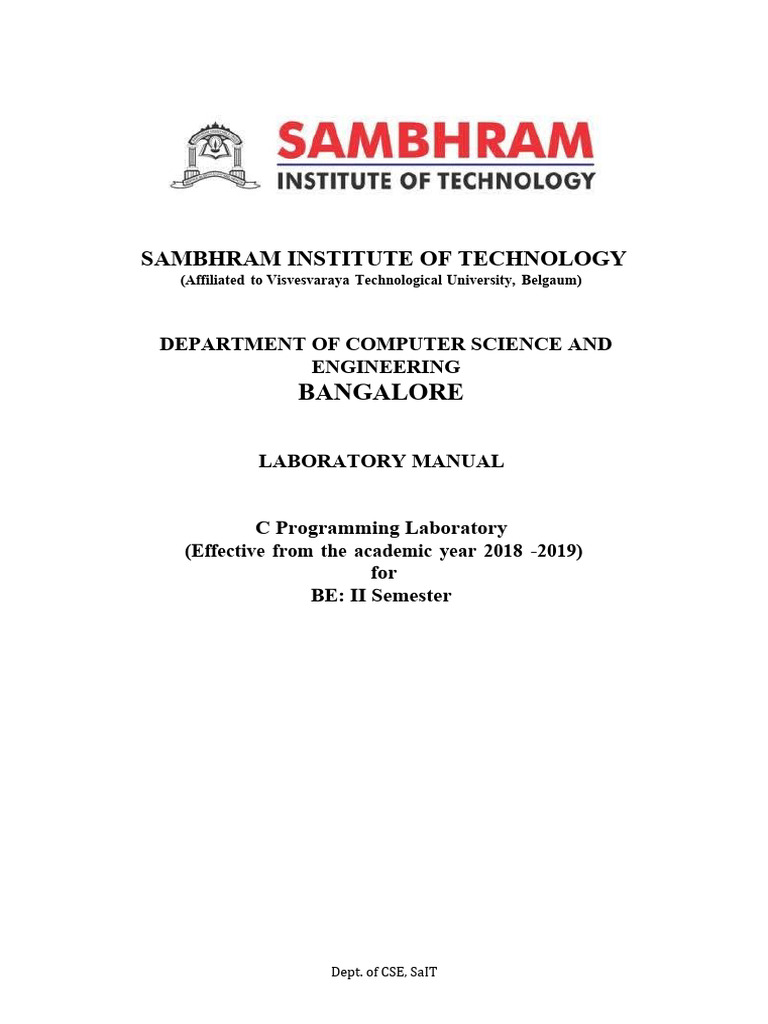C Programming Lab Manual for II Semester | PDF | Engineering | Programming