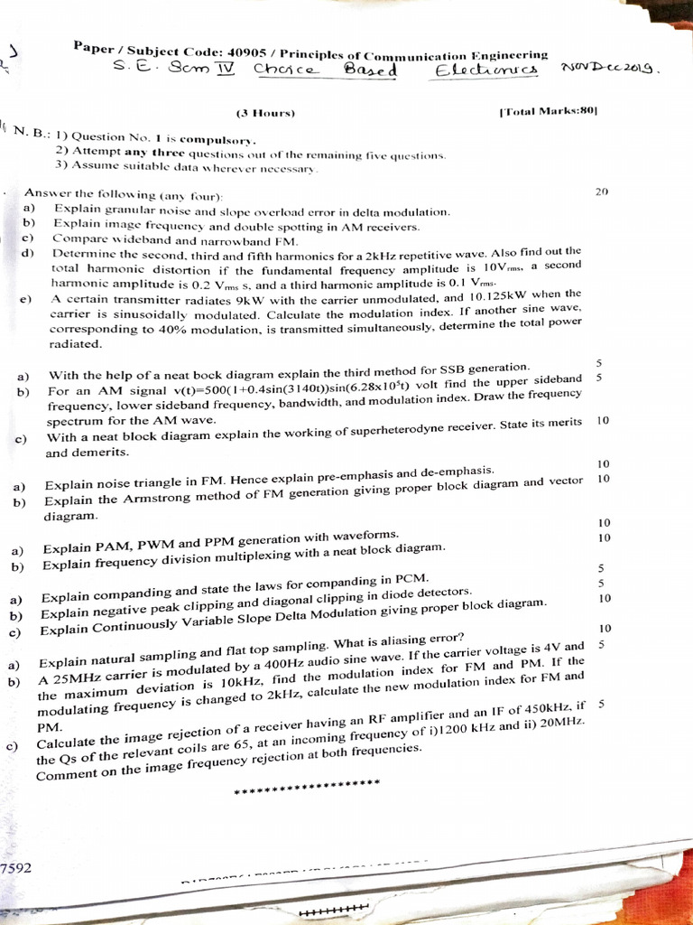 CE Previous Question Paper | Download Free PDF | Frequency Modulation ...