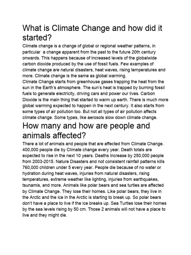 Climate Change Paragraphs | PDF | Climate Change | Climate