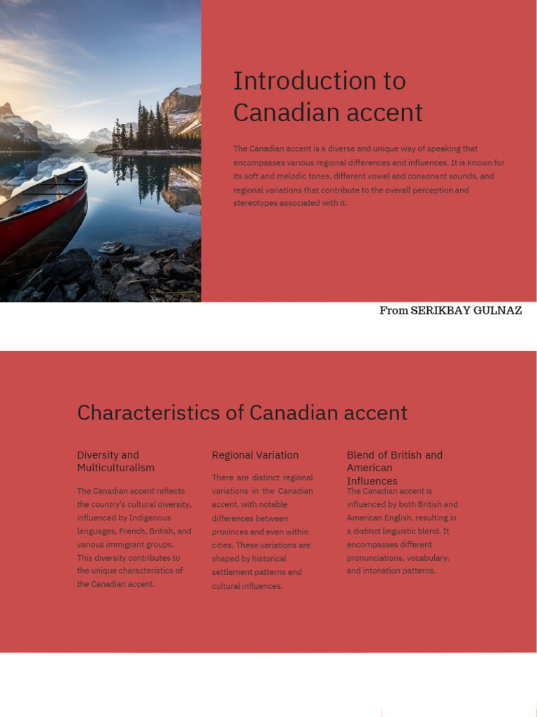 Canadian Accent Presentiasion | PDF | Stress (Linguistics) | English ...