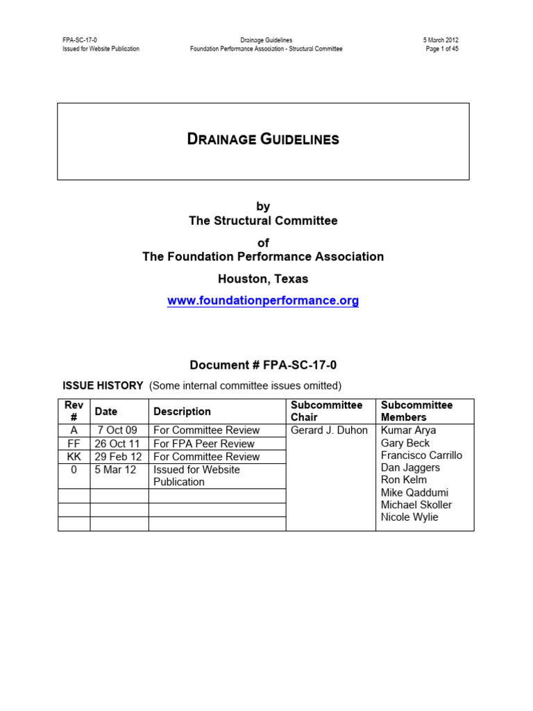 FPA-Drainage Gudelines | PDF | Drainage | Roof
