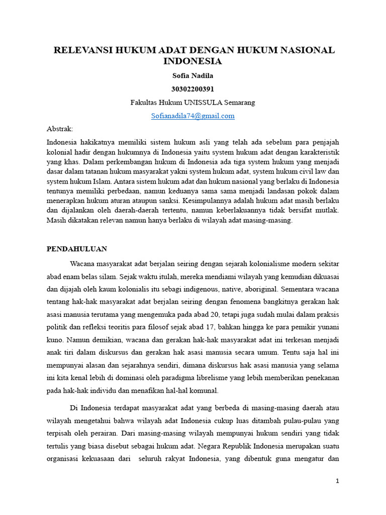 Artikel H.adat Sofia | PDF