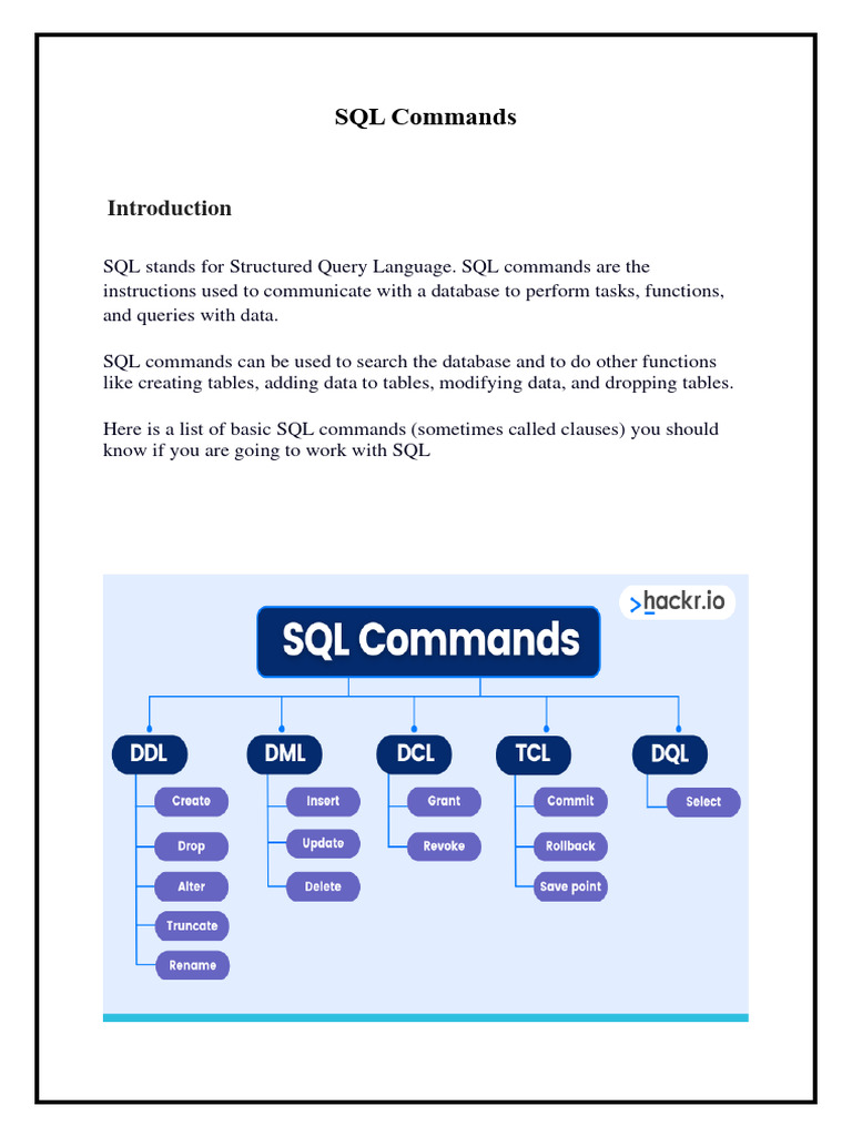 SQL Commant A1 | PDF | Sql | Software Design