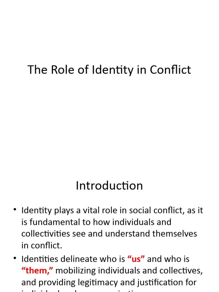 The Role of Identity in Conflict | PDF | Identity (Social Science ...