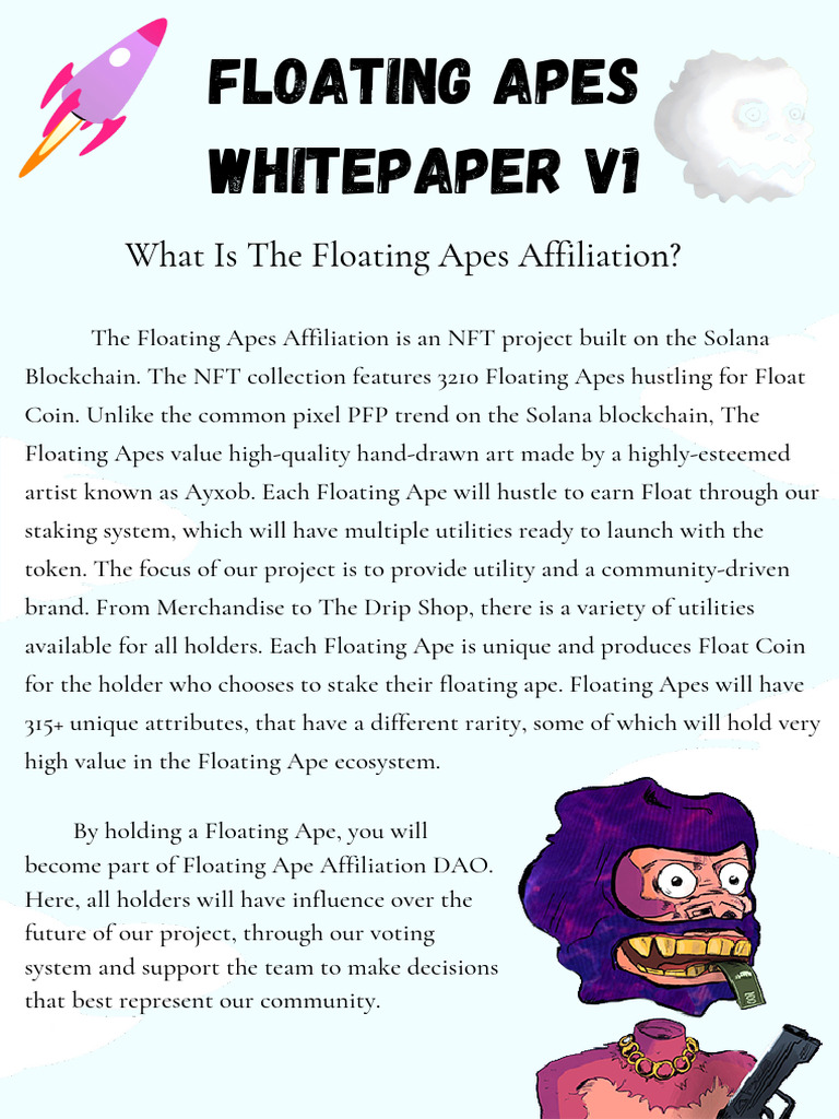 Floating Apes Whitepaper V1 1 | PDF | Cryptocurrency | Merchandising Floating Apes Whitepaper V1 1 | PDF | Cryptocurrency | Merchandising