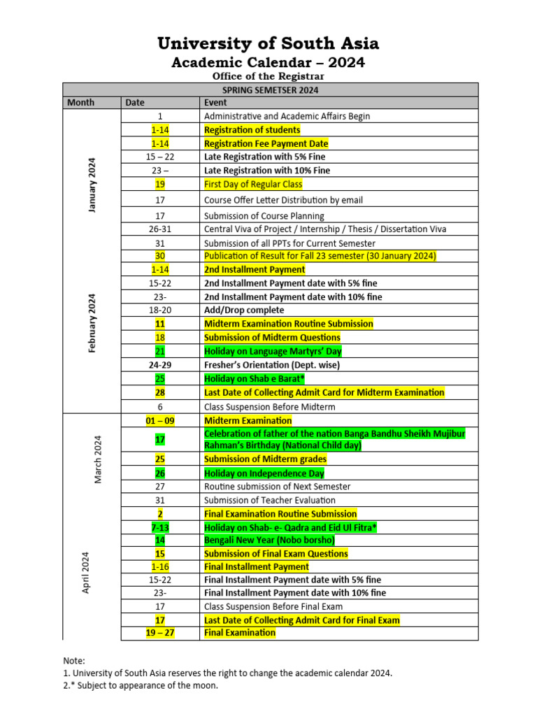 Academic Calendar 2024 | PDF | Academic Term | Thesis