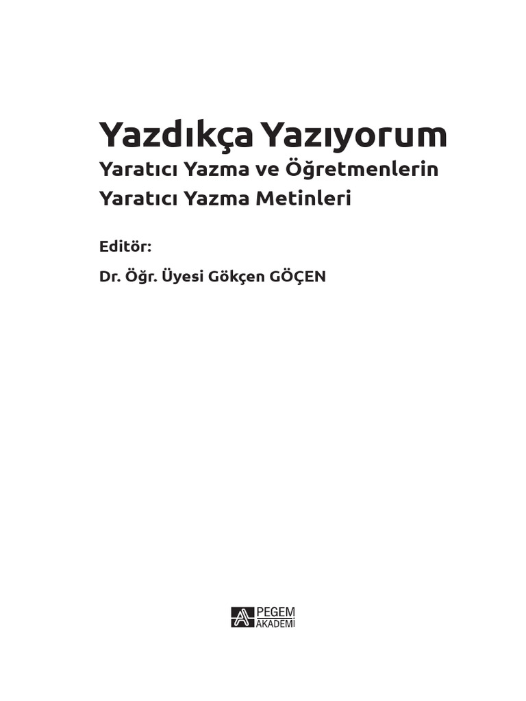 Yaratici Yazma Calismalari I | PDF