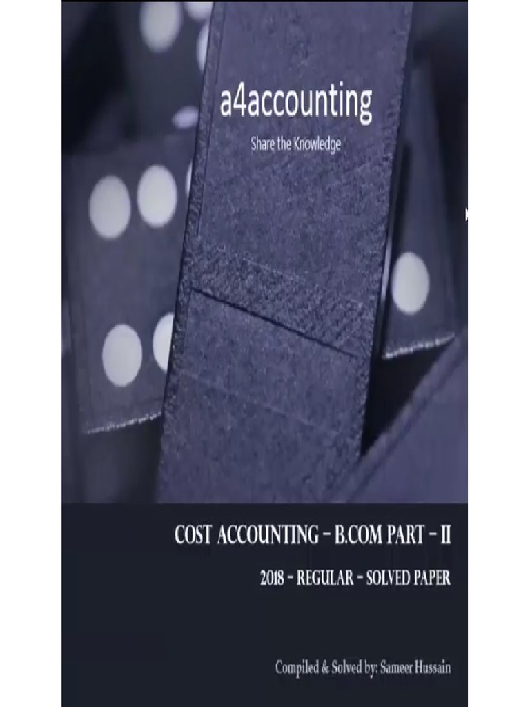 Cost Acc (2K18 (R) ) | PDF