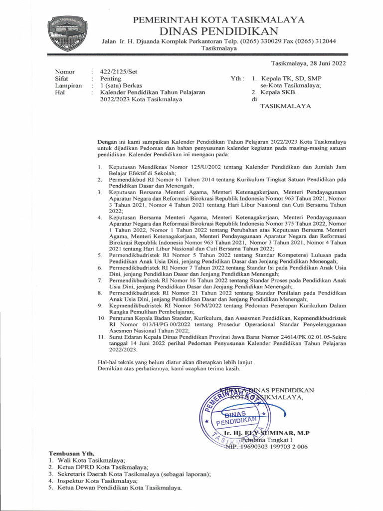 Kaldik 2022-2023 - 2023-2024 | PDF